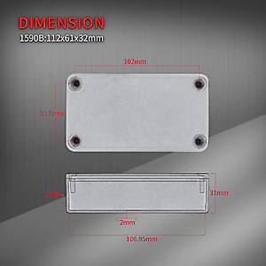 DaierTek 1590B Stomp Box Guitar Pedal Enclosure 112x61x32 MM Aluminum Guitar Pedal Box Diecast Stomp Box Case Unfinished Toggle Switch Box