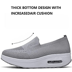 Women's Orthopedic Sneakers - 2023 New Air Cushion Slip on Walking Shoes with Arch Support, Non-Slip Orthopedic Stretch Casual Walking Shoes Sandals, Women's Breathable Mesh Platform Sneakers (Pink, adult, women, numeric_7, numeric, us_footwear_size_syste