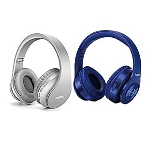 TUINYO Wireless Headphones Over Ear, Bluetooth Headphones with Microphone, Foldable Stereo Wireless Headsetfor Travel Work TV PC Cellphone
