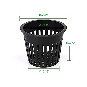 HAZOULEN Garden Plastic Net Cups Pots Fits in 3 Inch Holes for Hydroponics, Set of 15