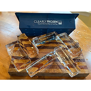 ClearlyFrozen High Capacity (Six 1.3” x 1.3” x 5” Ice Spears) Home Clear Ice Tray/Ice Maker With Multi-Size Mold Design Expandable to Six 1.3” x 2” x 5” Ice Slabs.