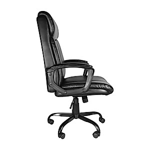 Daesar Office Desk Chair Pu Leather, Adjustable Height/Tilt, 360 Degree Swivel, 300Lbs, Black