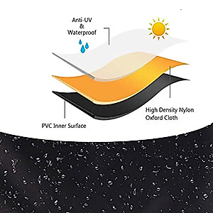 RGRE 48x24x29 in Patio Furniture Cover Waterproof Black, Outdoor Patio Table Covers Rectangular, Garden Furniture Covers Windproof & UV Protection, Outdoor Furniture Cover Set