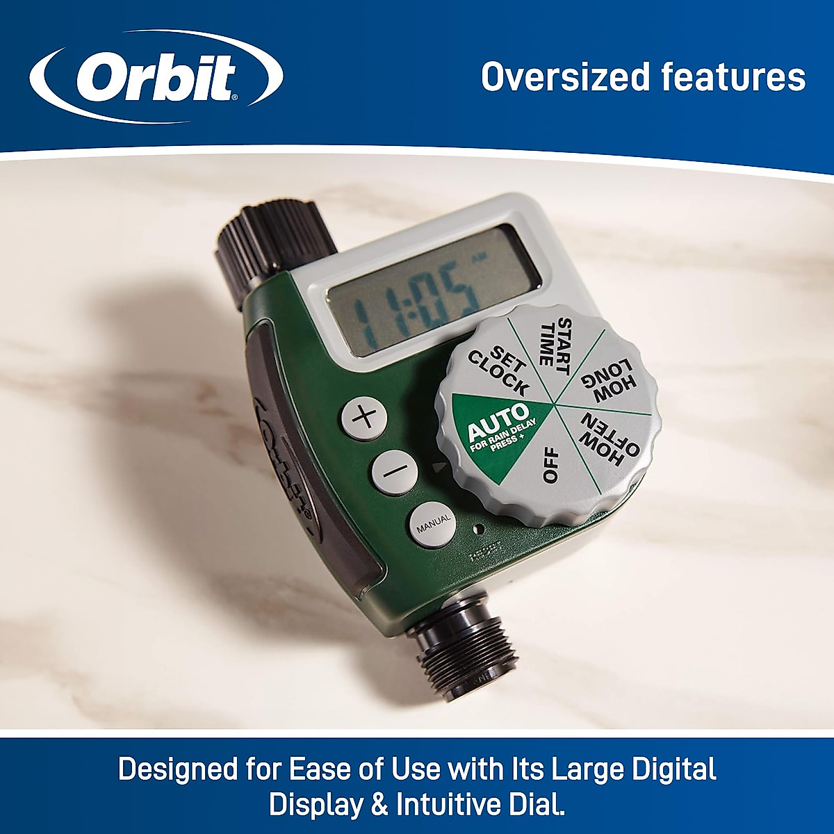Orbit 62061Z Single-Outlet Hose Watering Timer, 1, Green