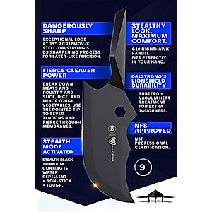 DALSTRONG Meat Cleaver Knife - 9 inch - Shadow Black Series - Black Titanium Nitride Coated - High Carbon - 7CR17MOV-X Vacuum Treated Steel - Sheath - Massive Razor Sharp Kitchen Knife - NSF Certified