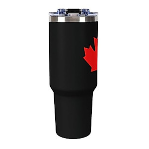 Canada Flag 40oz Water Bottle Double Wall Insulated Tumbler with Handle Leakproof Travel Mug Deep Blue-style