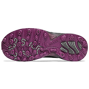 Icebug Womens Pace3 BUGrip GTX Hiking Boot with Carbide Studded Traction Sole, Black/DarkHibiscus, 6.5