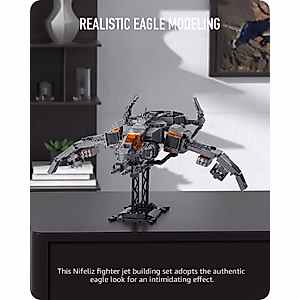 Nifeliz Eagle Attack Aircraft, Fighter Plane Model Toy, Military Building Set for Adult Gift Giving (1,182 Pieces)