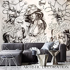 KEMAGU5x3Ft Smile Now Cry Later Backdrop Art Poster Photoshoot Room Wall Decor Aesthetics (60" x 36")