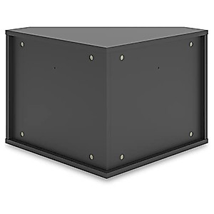 Signature Design by Ashley Otaska Modern Home Office Corner Bookcase with 2 Open Shelves, Black