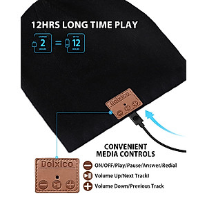 Dolxico Bluetooth Beanie for Men Beanies Hats Unique Mens Gifts Ideas Stocking Stuffers Adults Christmas Birthday Music Bluetooth Hat Personalized Gifts for Men Women Teens Black