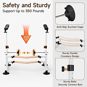 WAYES Toilet Safety Rails - Toilet Arms for Elderly and Disabled, Fit for Most Toilet, Up to 350 Lbs, Adjustable Height & Width