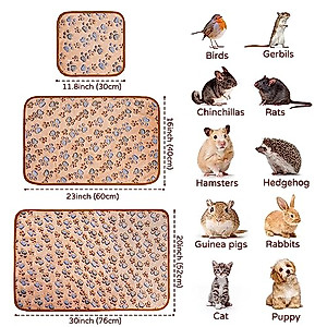 Ladadee Waterproof Guinea Pig Blankets, 1 Pack 3 Washable Guinea Pig Fleece Cage Liners, Soft & Super Absorbent Bedding Mats for Hamster Rabbit Chinchilla Cage Accessories -30 * 20in (SWGB)