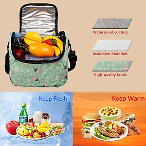 Hap Tim Lunch Box for Women Insulated, Cute Lunch Bags for Women, Adults Reusable Lunchbag for Work, Picnic or Travel, Green Floral (16050-GF)