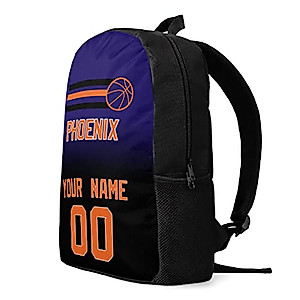 Phoenix Custom Basketball Sport Backpack Personalized Backpack with Name/Number, Backpack for Men Women Basketball Bags for Teenagers