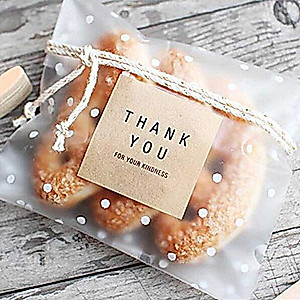300PCS Clear Cellophane Bags Self-Adhesive Sealing Treat Bags 10x10cm Plastic Cookie Bags Party Favor Candy Bags White Polka Dot Treat Bags Soap Chocolates Cello Bags for Christmas Birthday Valentine…