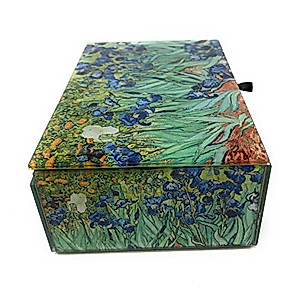Vincent Van Gogh Glass Jewelry Keepsake Box (Iris)