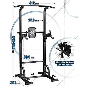 Sportsroyals Power Tower Dip Station Pull Up Bar for Home Gym Strength Training Workout Equipment, 400LBS.