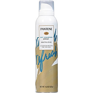 Pantene Pro-V Refresh Dry Shampoo Spray, Volumizing and Cleansing with Vitamin B5, for Fine, Thin and Color Treated Hair, 4.2 oz