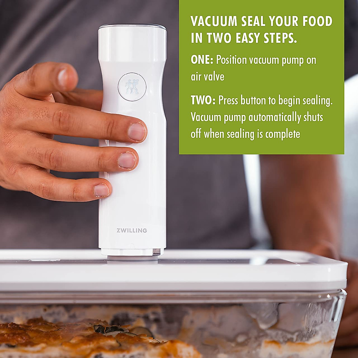 ZWILLING Fresh & Save Large Vacuum Sealer Container, Casserole Dish with Lid, Brownie Pan, Lasagna Pan, Pizza Pan, 11.5 x 7.9 x 3.2-inch