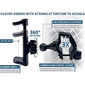 CAW.CAR Accessories The Only Metal Bike & Motorcycle Phone Mount - for Any Smartphone (iPhone 14, Galaxy S22). Unbreakable Handlebar Cell Phone Holder for Bike & Bicycle