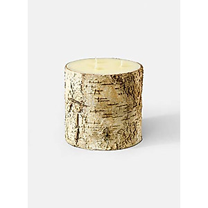 Serene Spaces Living Birch Bark Candle – Pillar Style Candle Brings Nature Indoors, Ideal for Weddings, Parties, Events, Restaurants, Home Decor, 6" in Diameter & 6" Tall