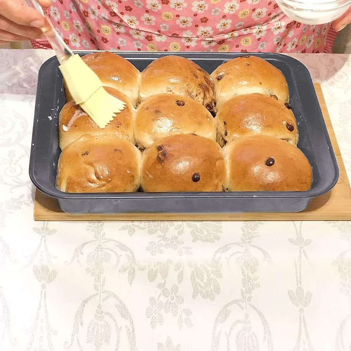 ZOENHOU 6 Set 8 Inch Baking Pan Square Cake Pan, Nonstick Bakeware Brownie Baking Pan, Carbon Steel Toaster Oven Square Sheet Pan