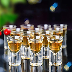 Supwinnet Shot Glasses Set 24pcs 0.5oz/15ml Mini Shot Glasses with Tray Holder Organizer Thick Base Clear Glass Cups Glassware for Party Club Bar Spirit Tasting Tool Set of 24