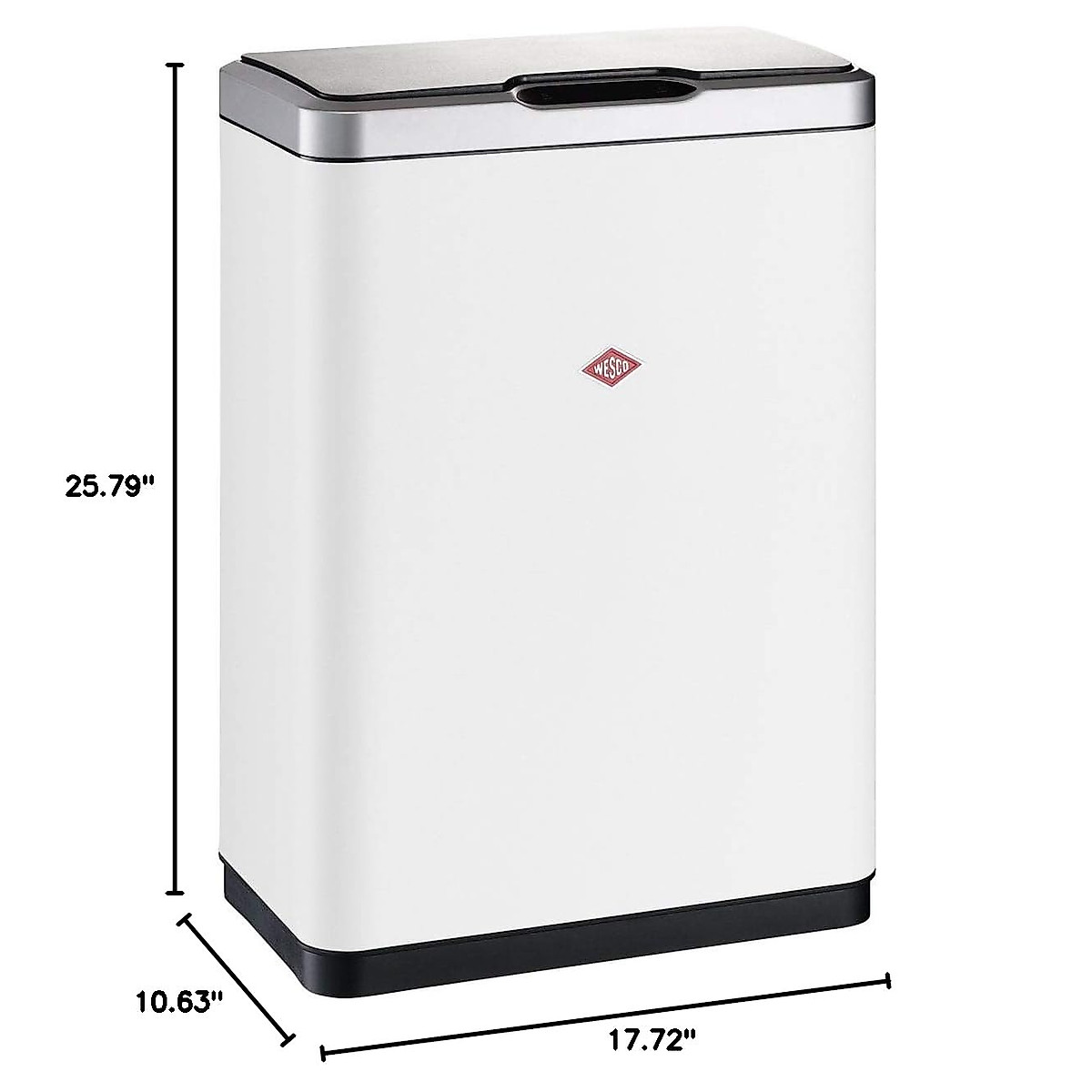 Wesco I.Master Double Rubbish bin, BxHxT 45x65,5x27cm/mit Infrarot-Sensor/2 Kunststof, Matte White