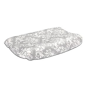 The Peanutshell Damask Cotton Changing Pad Cover in Grey