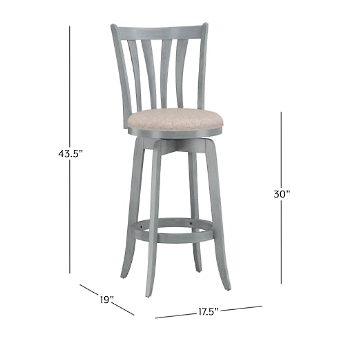 Hillsdale Furniture Savana Wood Bar Height Stool, 30" high, Blue Wire Brush