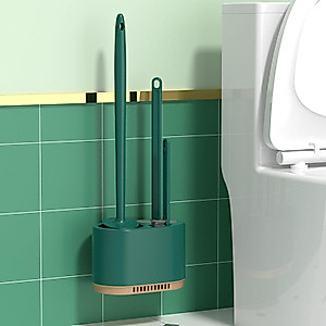 CCACHE Toilet Brush Holder Set, Toilet Bowl Cleaner Brush with a Wall Mount Bracket, Effortless Storage Toilet Brush Set, Efficient Cleaning Toilet Scrubber, Toilet Scrubber Set for Toilets