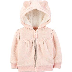 Simple Joys by Carter's Baby Hooded Sweater Jacket with Sherpa Lining, Pink, 6-9 Months