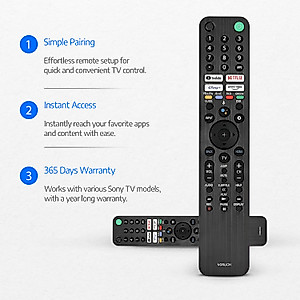 Vorlich® Sony Universal Remote with Voice Control RMF-TX520U, Replacement Sony TV Remote - 1 Year Warranty Included