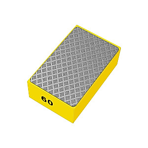 1 Pcs Diamond Hand Pad Sanding Block Sharp Glass Grinding Polishing Pad Sanding Block Foam Backing Hand-Held Sanding Block for Sanding Polishing Marble Tile Ceramics (60#)