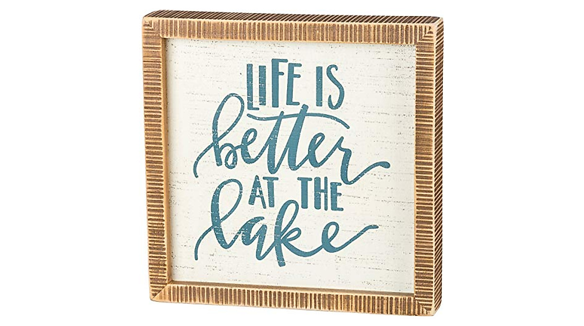 Life Is Better at the Lake - Inset Box Sign by Primitives