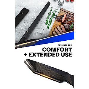 Dalstrong Slicing Knife - 12 inch - Shadow Black Series - Black Titanium Nitride Coated - High Carbon - 7CR17MOV-X Vacuum Treated Steel Carving Knife - Sheath - Kitchen Knife Slicer - NSF Certified