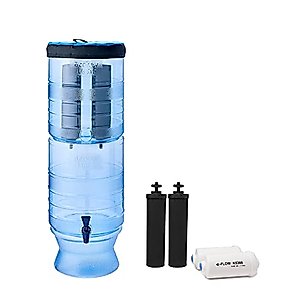 Berkey Light Gravity-Fed Water Filter with 2 Black Berkey Elements and 2 Berkey PF-2 Fluoride and Arsenic Reduction Elements