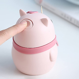 VORCOOL Automatic Toothpick Dispenser Cute Pig Shape Pop- Up Toothpick Holder Plastic Fruit Pick Storage Box Container for Home Kitchen Restaurant1