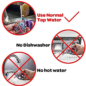 Sensory Teether and Rattle. Grab, Chew, and Shake. Plastic Center for Easy Cleaning and No Exposed Screws. Infant Safe for Plus 0 Months