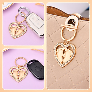 24 Pieces of Caring Foot Design Keychain and Keyring Favored for Baby Showers and Weddings, Party Gifts, Souvenirs or Decorations, with Labels and Silk Bags