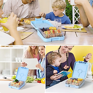 AOHEA Bento Lunch Box for Kids: Bento Boxes BPA FREE Kids Lunch Box 4 Compartment Toddler Bento Box Tritan Lunch Boxes Toddler Lunch Containers for Daycare or School(Astronaut)