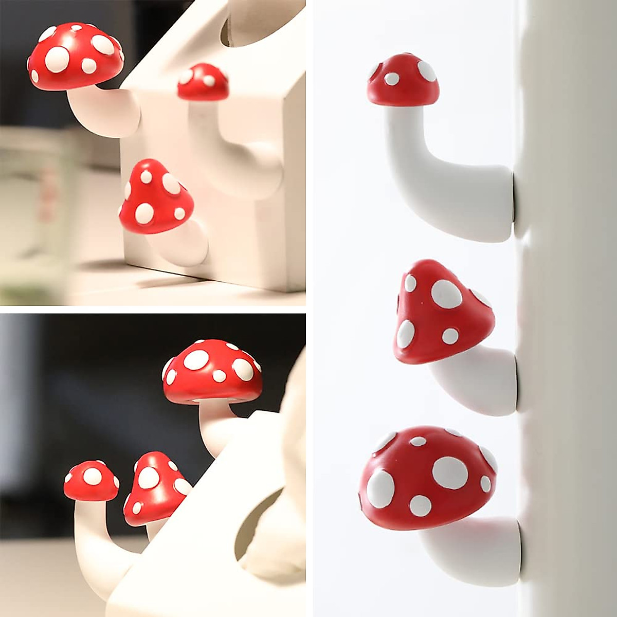 BETYMAO 3PCS Mushroom Fridge Magnet Magnetic Resin Refrigerator Magnets Creative 3D Cartoon Refrigerator Magnets Stickers for Whiteboard Door Decorative
