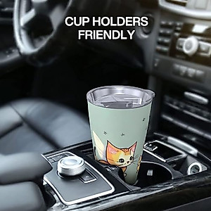 WXZYFP Car cup (single silver rim), can use a straw or drink directly, easy to use.Kitten Butterfly