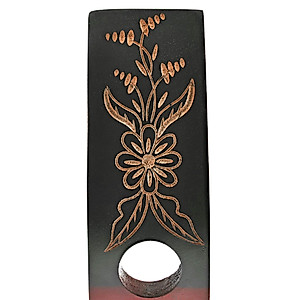 AeraVida Stunning Floral Black and Red Mango Tree Wood Balancing Wine Bottle Holder | Wine Bottle Holder Wooden Stand | Wine Bottle Holder | Decorative Wine Bottle Holder