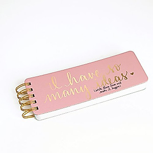 Eccolo Dayna Lee Collection Go-Getter Pink"I Have So Many Ideas" 3" x 8.5" Hardcover Spiral Memo Pad, 300 Pages