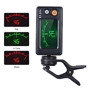 BUZHI ET-31V Multi-Function Clip-on Tuner Automatic Tuning Mode for Violin Viola Cello Bass Chromatic with LCD Display,Viola Tuner