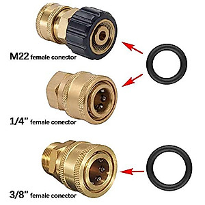 PAGOW 50 Pack O-Rings Power Pressure Washer Replacement for 1/4 inch, 3/8 inch, M22 Quick Connect Coupler (25pcs for 1/4" + 25pcs for 3/8")