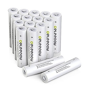 Deleepow Rechargeable AAA Batteries Pre-Charged 1100mAh NiMH Triple A Battery 1.2V Low Self Discharge Pack of 16