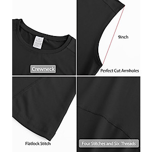 Holure Men's 5 Pack Compression Tank Tops Athletic Muscle Tee Fitness Bodybuilding Sleeveless T-Shirt Black/Black/Black/Black/Black 03-S